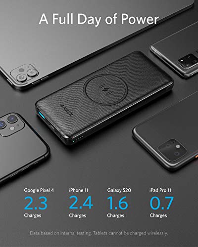 Anker PowerCore III 10K Wireless Portable Charger with Qi-Certified 10W Wireless Charging and 18W USB-C Quick Charge for iPhone 13, 12, Mini, Pro, iPad, AirPods, and More