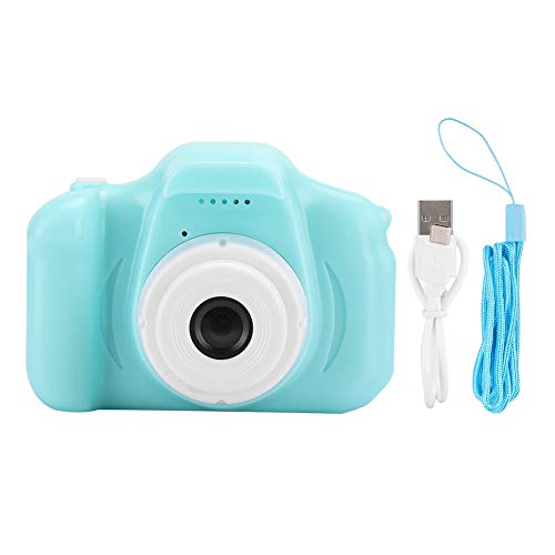 PUSOKEI Mini Children Digital Camera with Eye Protection 2.0 in IPS Screen,Portable Video Camera with Silicone Case, Toy Camera with Color Screen, Ideal Choice as a Birthday Gift. (Mint)