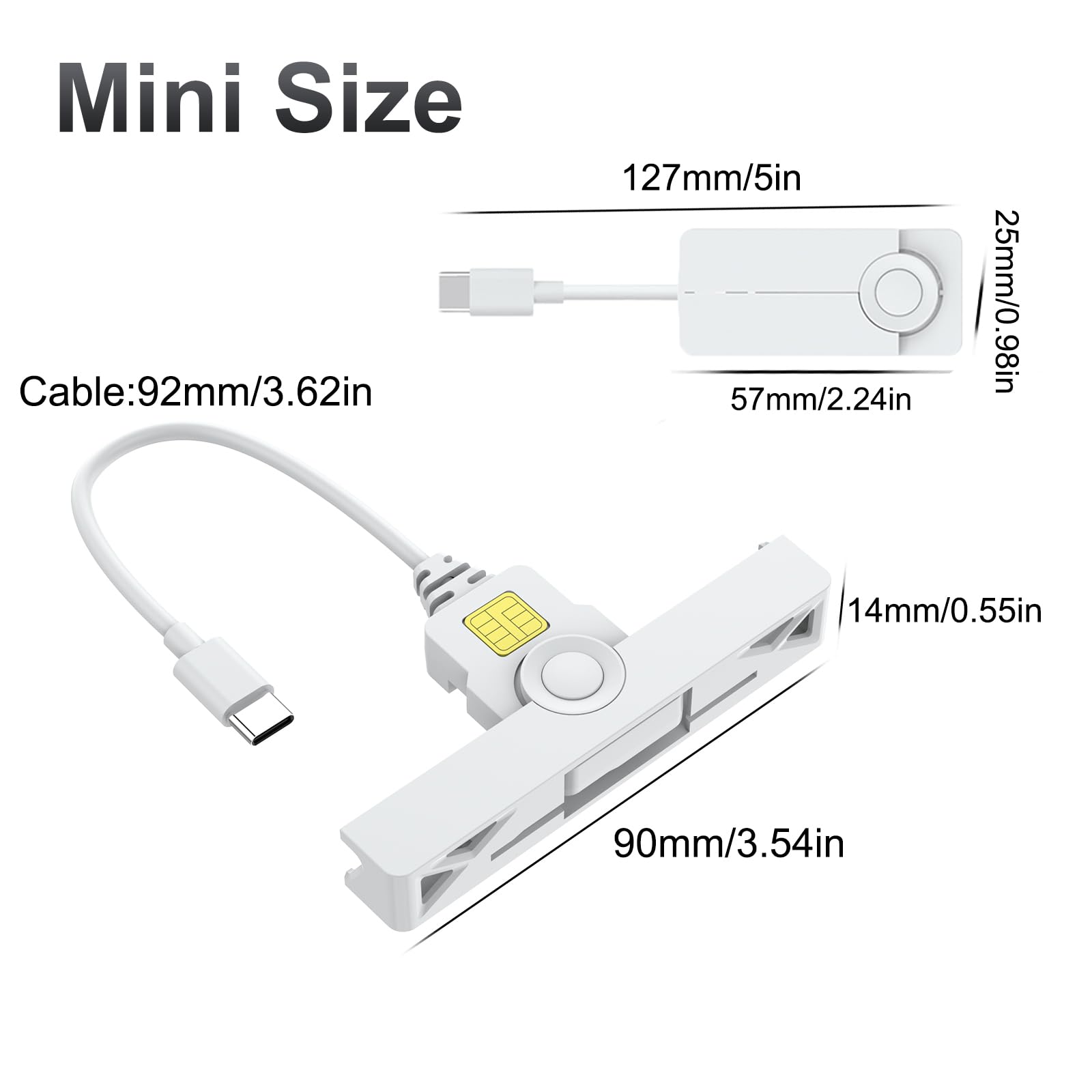 USB Smartfold Type C CAC Reader, USB C DOD Military USB Common Access CAC Smart Card Reader and ID CAC Card Reader,Compatible with Mac Os, Windows,Linux(Mini Foldable and Portable Type C) New