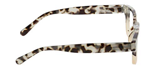 Peepers by PeeperSpecs Women's Layover Square Blue Light Blocking Reading Glasses, Gray Tortoise/Pink, 49 + 1.75