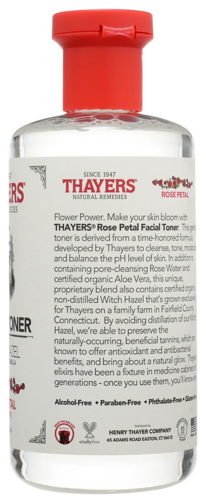 Thayers Alcohol-Free Rose Petal Soothing Witch Hazel for Face & Skin with Aloe Vera UcvrXn, 3Pack (12 oz)