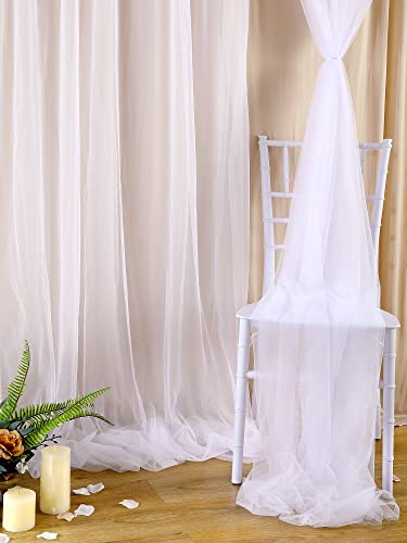Champagne Tulle Backdrop Curtains for Baby Shower Party Wedding Photo Drape Backdrop for Photography Props Engagement Bridal Shower 5 ft X 10 ft