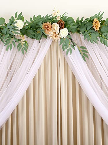 Champagne Tulle Backdrop Curtains for Baby Shower Party Wedding Photo Drape Backdrop for Photography Props Engagement Bridal Shower 5 ft X 10 ft