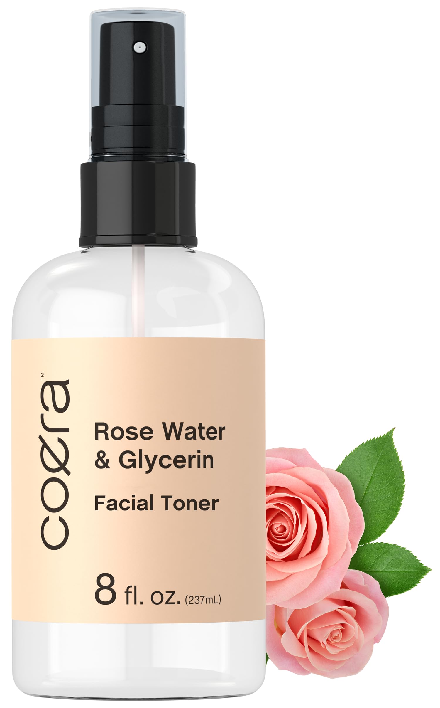 Coera Rose Water & Glycerin Spray for Face | 8 fl oz | Hydrating Facial Toner and Moisturizing Mist for Skin and Hair | Free of Parabens, SLS, & Preservatives | Packaging May Vary