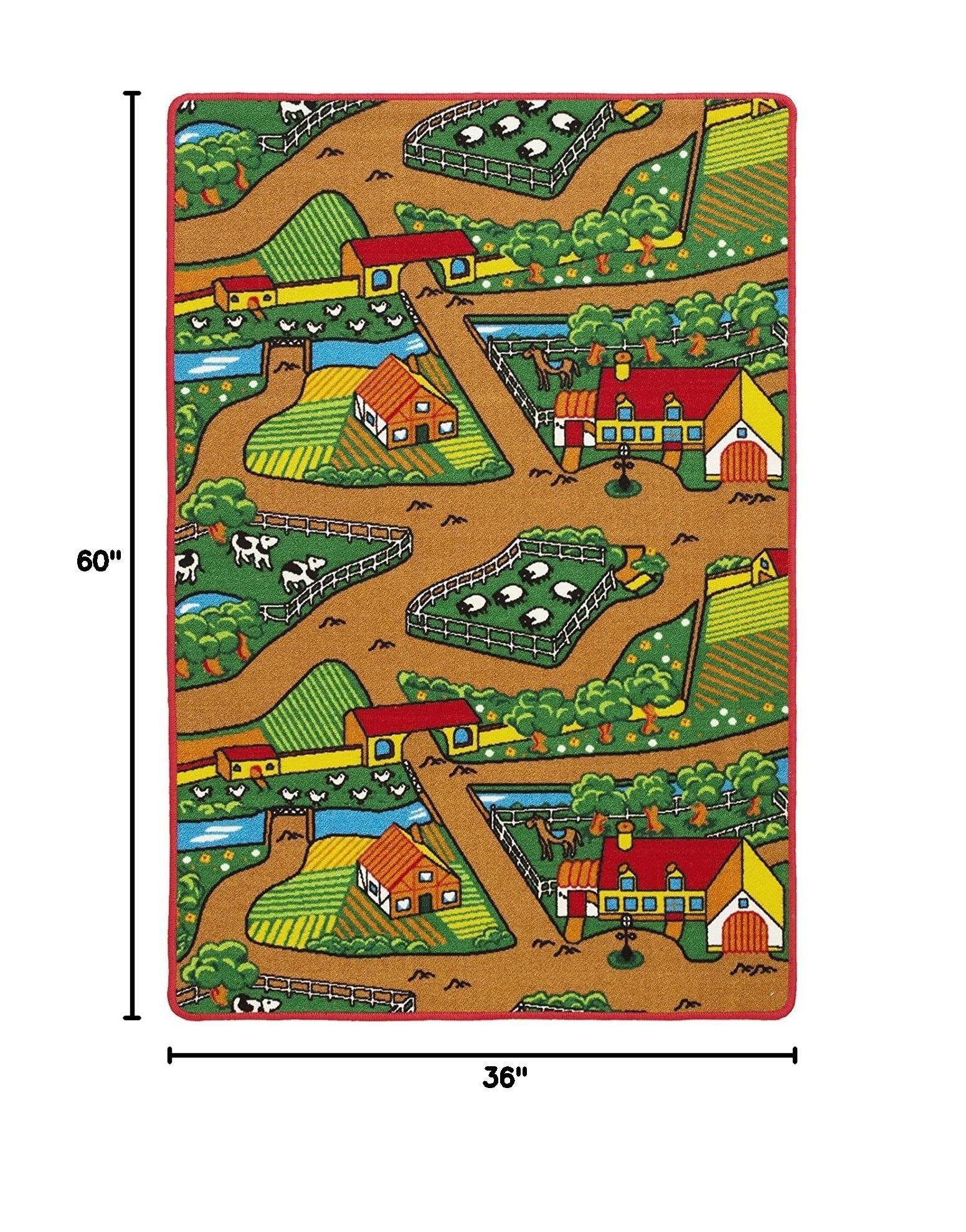 Farm Animals Zoo Kids Baby Play Playing Mat Carpet Fun Educational Playmat (3 Feet x 5 Feet)