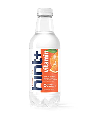 Hint+ Vitamin Clementine, Water Infused with Clementine Plus a Vitamin Boost, 50% Daily Value Vitamin C, Vitamin A, B12, Zinc, Zero Sugar, Zero Calories, Zero Diet Sweeteners, 16 Fl Oz (Pack of 12)