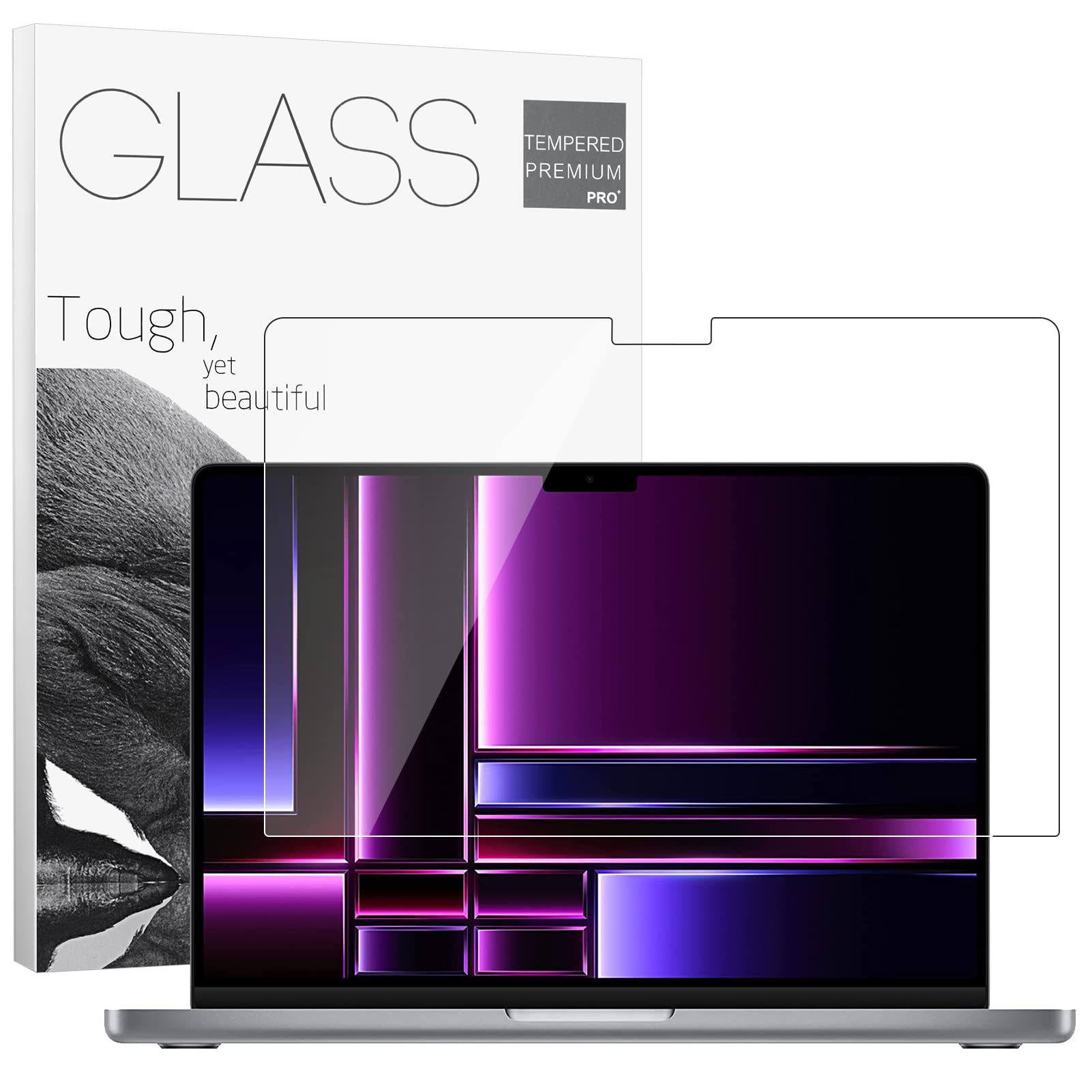 A2442 by 9H Hardness Tempered Glass Screen Protector for 2023 MacBook Pro 14" - Bubble Free, Ultra Thin, HD Transparent, Anti-Scratch