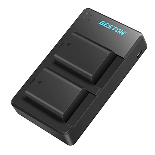 BESTON NP-FW50 Repacement Battery for Sony Camera and Charger for Sony ZV-E10 Alpha A7 A7II A7R A7RII A7S A7SII A55 A3000 A5000 A5100 A6000 A6300 A6400 A6500 Cyber-Shot DSC-RX10 II III IV Camera