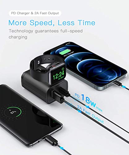 BeaSaf iPhone Fast Charger, 24W USB C Charger for iPhone 13/12/Mini/12 Pro Max, USB C Wall Charger with Foldable Apple Watch Wireless Charger, PD Charger for iPhone, AirPods