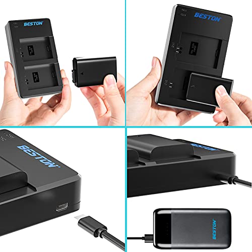 BESTON NP-FW50 Repacement Battery for Sony Camera and Charger for Sony ZV-E10 Alpha A7 A7II A7R A7RII A7S A7SII A55 A3000 A5000 A5100 A6000 A6300 A6400 A6500 Cyber-Shot DSC-RX10 II III IV Camera