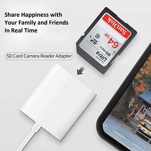 [Apple MFi Certified] SD Card Reader for iPhone, wamaxlink Lightning to Memory Card Reader for Camera and Drone, Trail Camera Viewer SD Card Adapter Compatible for iPhone 14 13 12 11 XS XR X 8 7 iPad