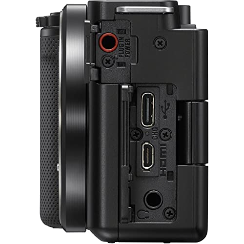Sony ZV-E10 Mirrorless Alpha Interchangeable Lens Camera Body Vlogger Kit ILCZV-E10/B Black Bundle with ACCVC1 Including GP-VPT2BT Grip + Deco Gear Photography Case + Extra Battery & Accessories Kit