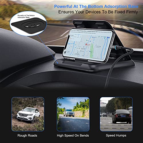 DOTAATDW Car Phone Holder, Car Dashboard Cell Phone Holder with Non-Slip Silicone Base Washable and Reusable Car Phone Mount Compatible with 3.5-7β Smartphone
