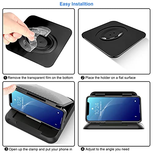 DOTAATDW Car Phone Holder, Car Dashboard Cell Phone Holder with Non-Slip Silicone Base Washable and Reusable Car Phone Mount Compatible with 3.5-7β Smartphone