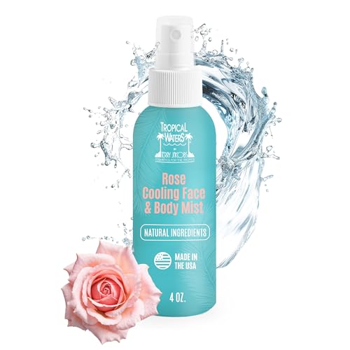 Terry Jacobs Tropical Waters Rose Water Makeup Setting Spray | Alcohol-Free, Oil-Free, Long-Lasting Face & Hair Mist | Travel Size, Hydrating Setting Spray for Makeup, Cruelty-Free Cosmetics | 4 Fl Oz