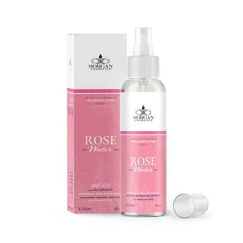 Morgan Cosmetics Organic Rose Water Spray for Face - Rose Water Spray Natural - 100% Rose Water - rosewater facial toner 4 Oz