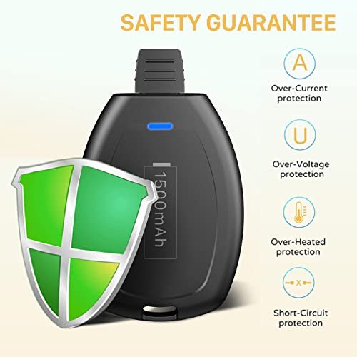 Small Portable Charger 1500mAh Ultra-Compact Portable Keychain Phone Charger with iPhone 14/14 Pro Max/13/12 Mini/13 Pro Max/11 Pro/XS Max/XR/X/8/7/6/Plus Airpods and More,Black