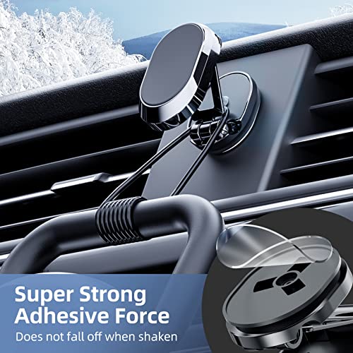 Magnetic Phone Holder for Car【Upgrade Foldable】Magnetic Phone Mount Multi-Functional 360°Rotation phone magnet for car Dashboard Phone Holder Magnetic Car Mount for iPhone, Samsung, LG All Smartphones