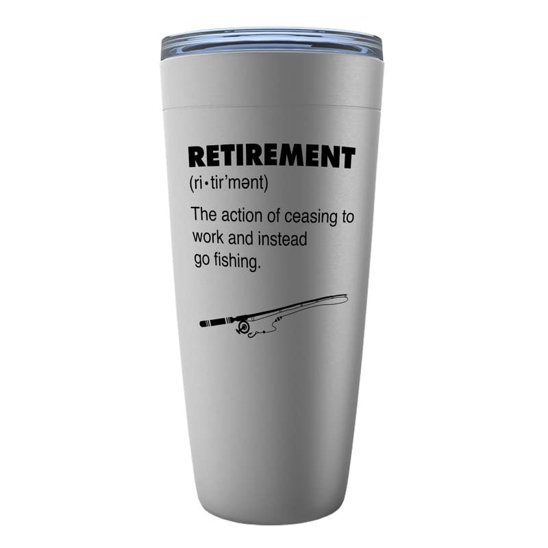Fishing Lovers Stainless Edition Viking Tumbler 20oz - Retirement Definition Fishing Lover - Fisherman Fisher Boyfriend Lure Outdoorsmen Bass Pro Boat Lake Lovers Rod