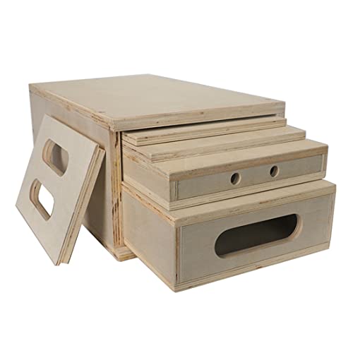 lesolar Photography Apple Box, Set of 5 Standard Wooden Apple Boxes with Magnetic Lid Design Multifunctional Wooden Boxes for Supporting Height-Adjusting Photo Studio Film Set and Photography
