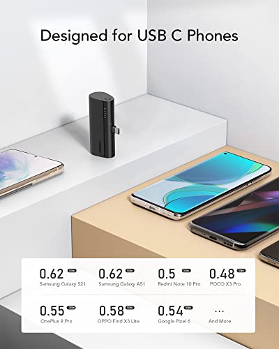 VEGER Portable Charger, USB C Power Bank, 5000mAh Mini Battery Pack Fast Charging 20W Small Charging Bank for Samsung Galaxy S21, S20, S10, S9, Note 20, Pixel, Moto, LG, Oculus Quest, Android Phones