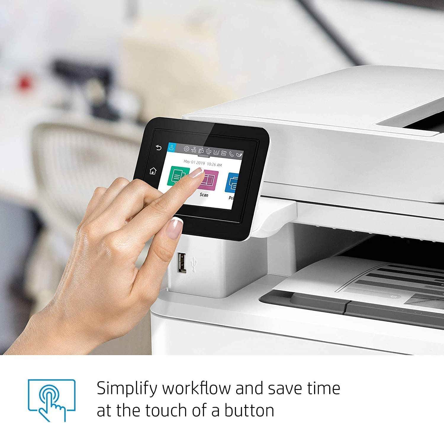 HP Laserjet Pro M428fdw Monochrome Wireless Laser Printer, Print & Copy & Scan & Fax, 40ppm, Wi-Fi, 4800 x 600dpi, 2.7" Color Touchscreen Display, Auto 2-Sided Printing, PC Mall USB Printer Cable