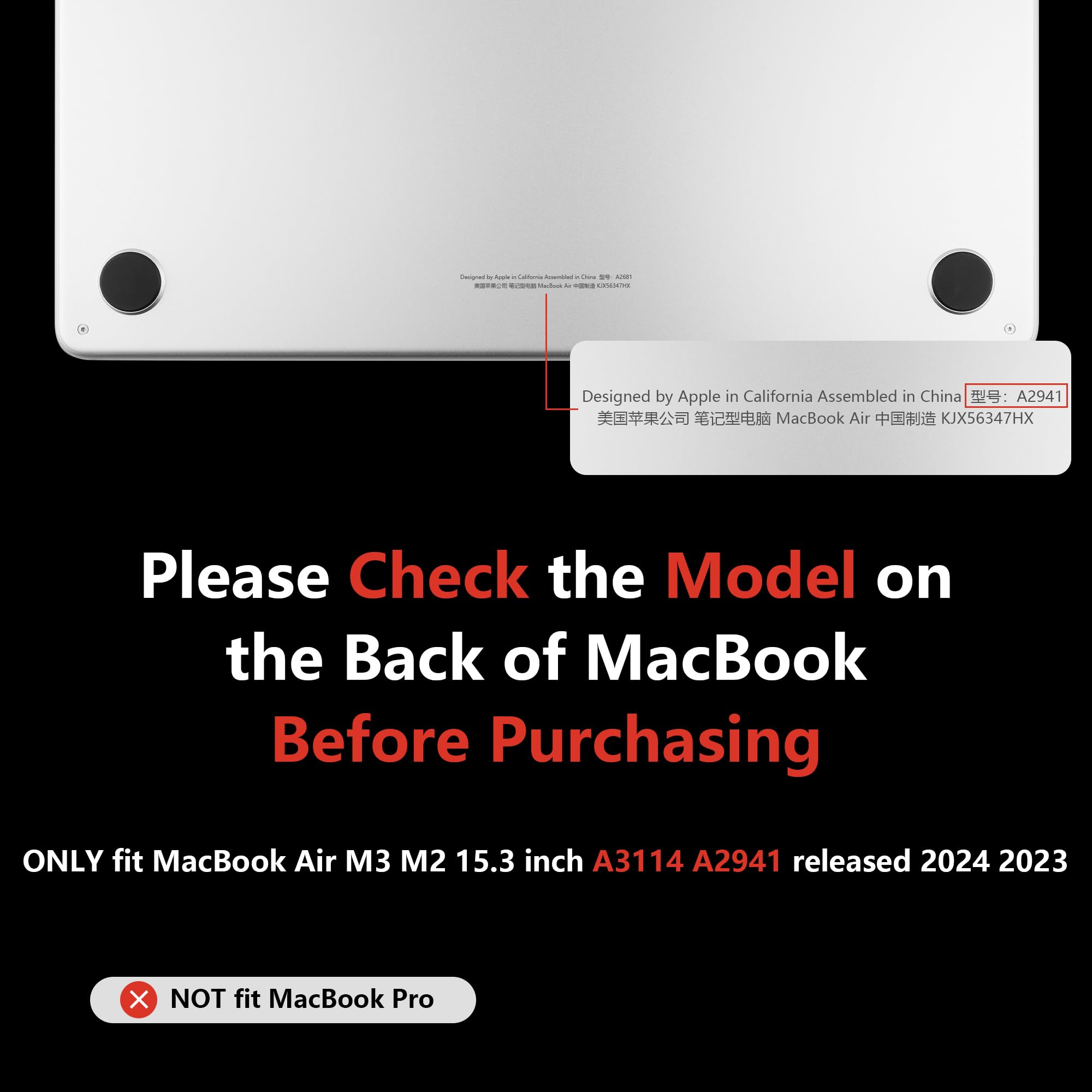 MEEgoodo Glitter Case for M3 MacBook Air 15 inch Case 2024 2023, Fit Model A3114 A2941 with M3 M2, Laptop Shell with Keyboard Cover & Camera Cover & OTG Adapter for 15.3" MacBook Air Case, Star Clear