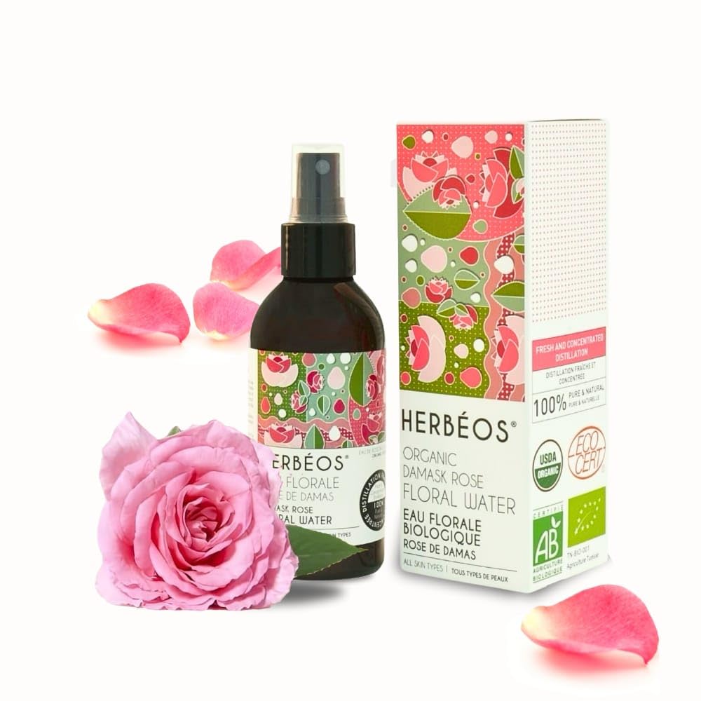 Organic Rose Water Spray | Gentle Rose Toner for Face | Pure Rosewater Mist for Glowing Skin | Nourishing Hydration | All Skin Types | 5.07 fl oz Bottle