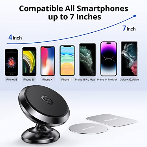 Syncwire Magnetic Car Phone Holder for Dashboard, Cell Phone Car Kits, 360° Adjustable Magnet Cell Phone Mount Compatible with iPhone, Samsung, LG, GPS, Mini Tablet and More