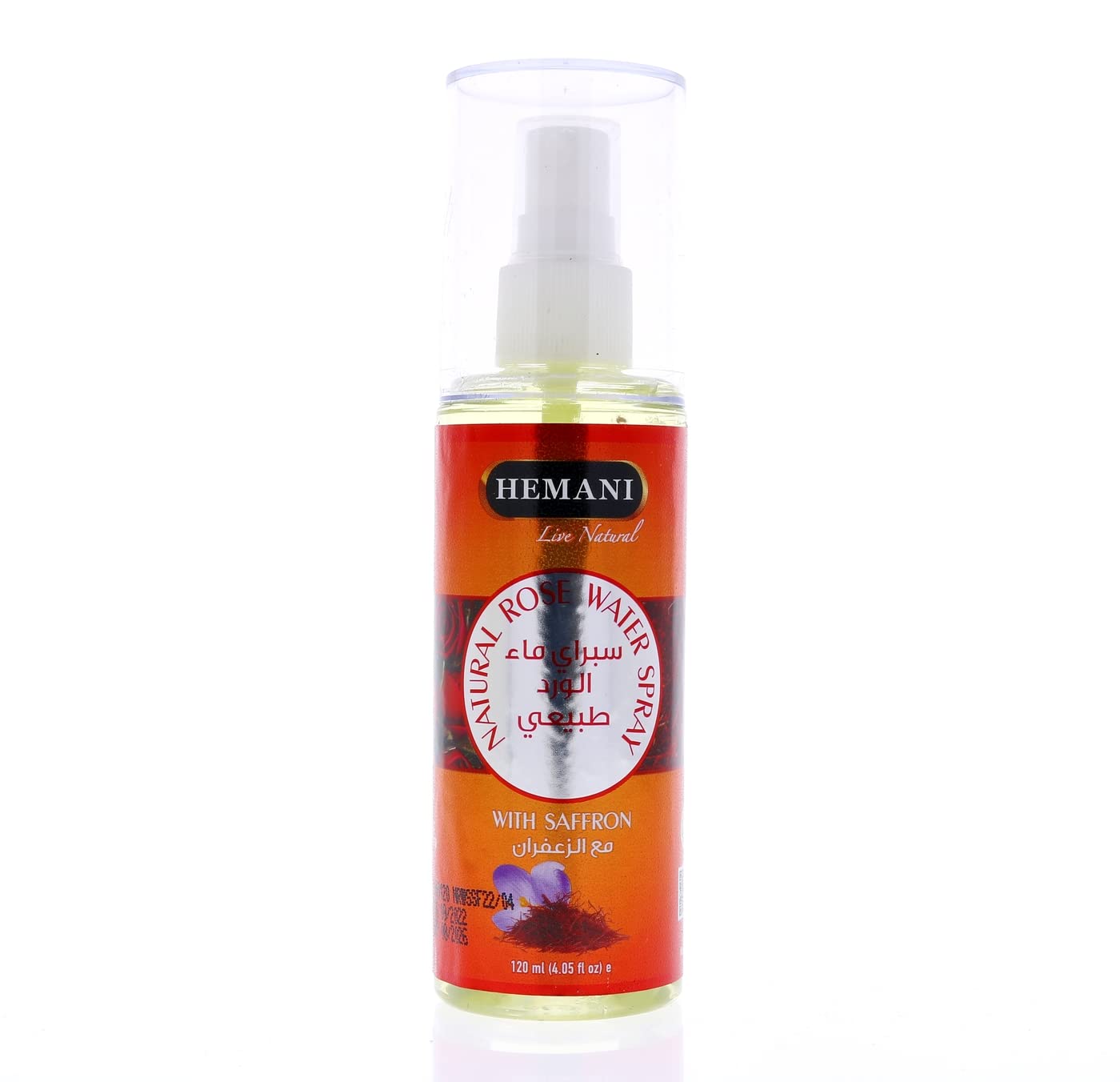 Hemani Rose Water Damask Spray with Saffron (120ml) - Natural Facial Mist for Glowing Skin, Hypoallergenic, Vegan, Cruelty-Free, No Dyes/Alcohol, Suitable for All Skin Types.