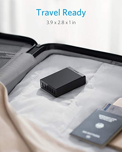 Wall Charger, Anker 60W 6 Port USB Charging Station, PowerPort 6 Multi USB Charger for iPhone Xs/Max/XR/X/8/7/Plus, iPad Pro/Air 2/Mini/iPod, Galaxy S9/S8/S7/Edge/Plus, Note, LG, HTC, and More