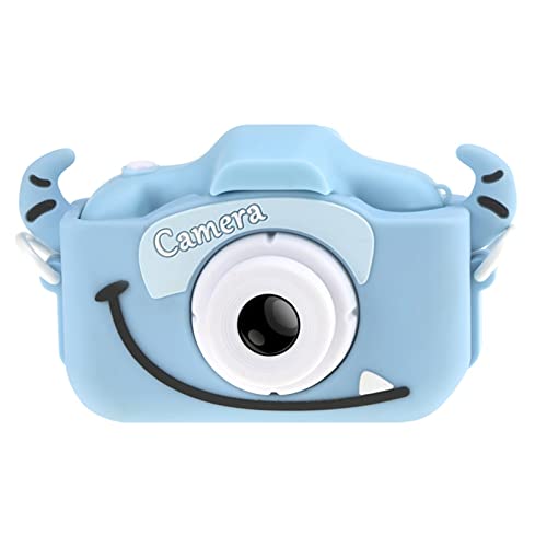 SLSFJLKJ Kids Camera with Silicone Case, Video Camera for Children with Fun Games, Kids Digital Camera with Special Effects, Rechargeable Battery, Ideal for Boys and Girls (Blue Cow Bare Metal)