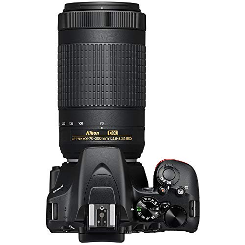 Nikon D3500 24.2MP DSLR Camera w/AF-P 18-55mm VR Lens & 70-300mm Dual Zoom Lens (1588B) ā (Renewed)