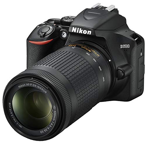 Nikon D3500 24.2MP DSLR Camera w/AF-P 18-55mm VR Lens & 70-300mm Dual Zoom Lens (1588B) ā (Renewed)