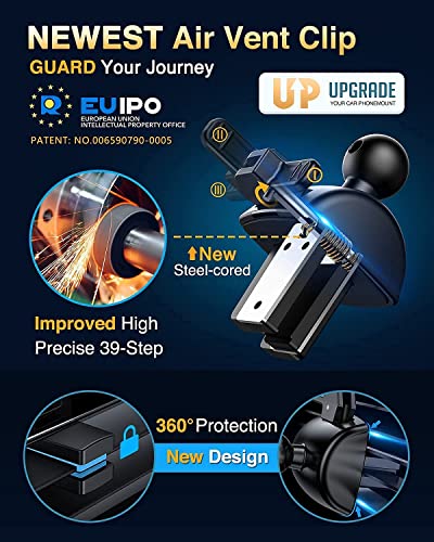 [2023 Upgraded] VANMASS Car Dashboard Phone Holder Mount [Super Suction Cup] Compatible for iPhone 13 Pro Max 12 11 X Xr Xs 8 7 Plus Mini Se Universal Cell Phone Windshield Vent Handsfree Cradle,Black