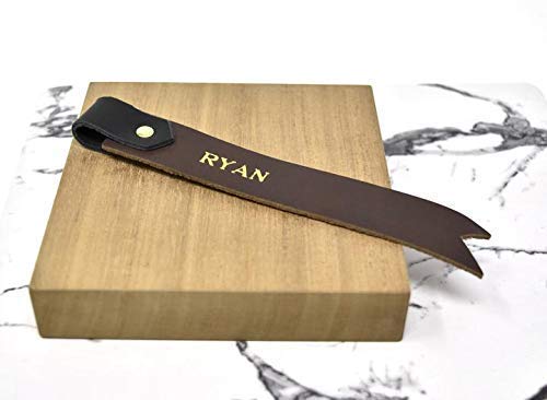 Personalized Leather Bookmark | Great Gifts for Readers! | 6" x 1" Dimensions | Two-Tone, Genuine Leather, Customized, Monogrammed | Made in USA | Free Shipping