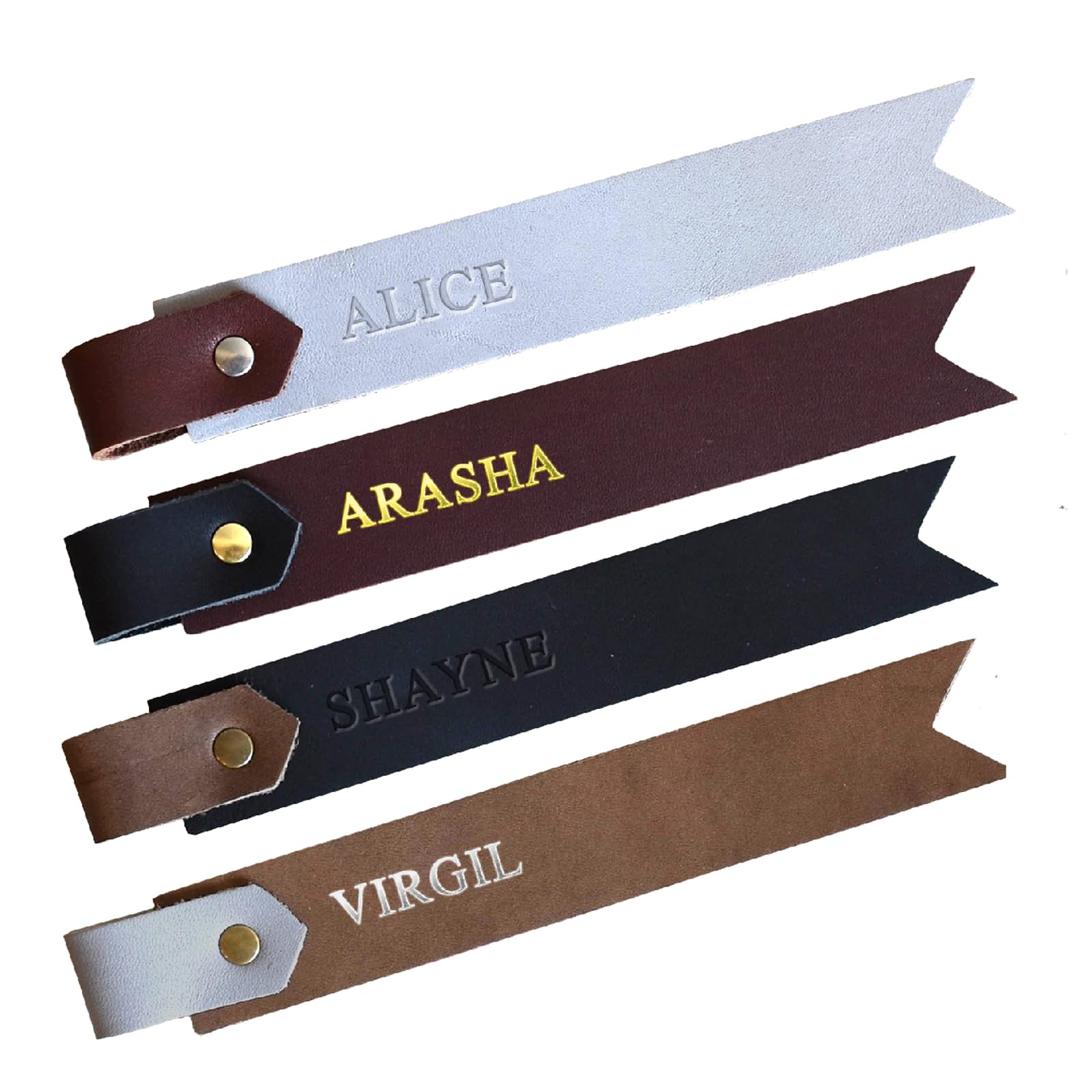 Personalized Leather Bookmark | Great Gifts for Readers! | 6" x 1" Dimensions | Two-Tone, Genuine Leather, Customized, Monogrammed | Made in USA | Free Shipping