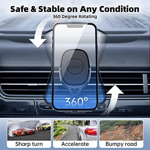 HADINI Magnetic Phone Car Mount with 6 Strong Magnets Phone Holder for Car Cell Phone Magnetic Car Mount iPhone Car Holder Compatible with All Smartphones