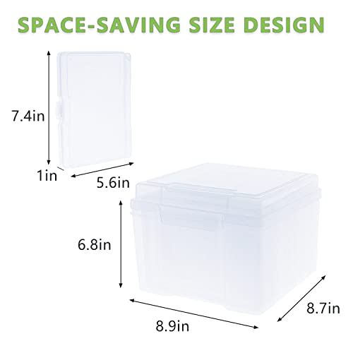 IDekooror Photo Case 5" x 7" Photo Box Storage and Craft Keeper - 7 Inner Photo Keeper Photo Organizer Cases Photos Storage Containers Box for Photos (Clear)