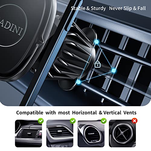 HADINI Magnetic Phone Car Mount with 6 Strong Magnets Phone Holder for Car Cell Phone Magnetic Car Mount iPhone Car Holder Compatible with All Smartphones