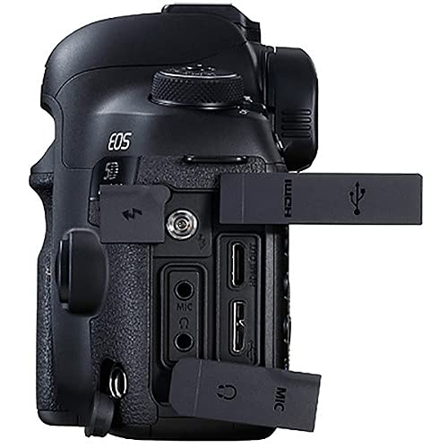 Canon Intl. EOS IV DSLR Camera (Body Only) Bundle, Starter Kit with Accessories (LED Light, Shotgun Mic, 64Gb Memory, Cleaning Pen and More) 5D Mk IV Body Black full-size