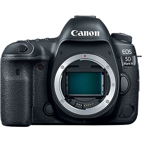 Canon Intl. EOS IV DSLR Camera (Body Only) Bundle, Starter Kit with Accessories (LED Light, Shotgun Mic, 64Gb Memory, Cleaning Pen and More) 5D Mk IV Body Black full-size