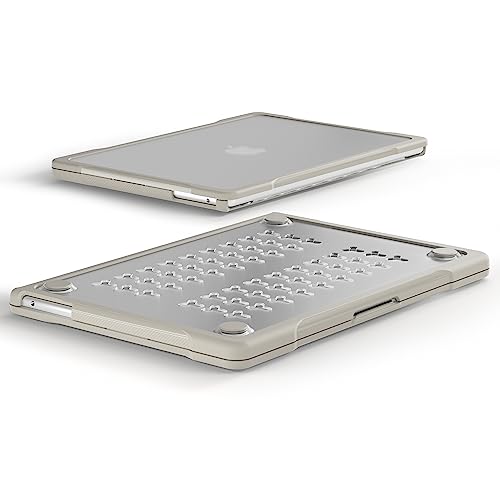 Batianda Ultimate Protection Case for M3 MacBook Air 13.6 inch 2022 2023 2024 Model A2681/A3113 Matte Carbon Fiber Edges Shockproof Anti-Scratch and Anti-Fingerprint with Keyboard Cover, Rock Gray