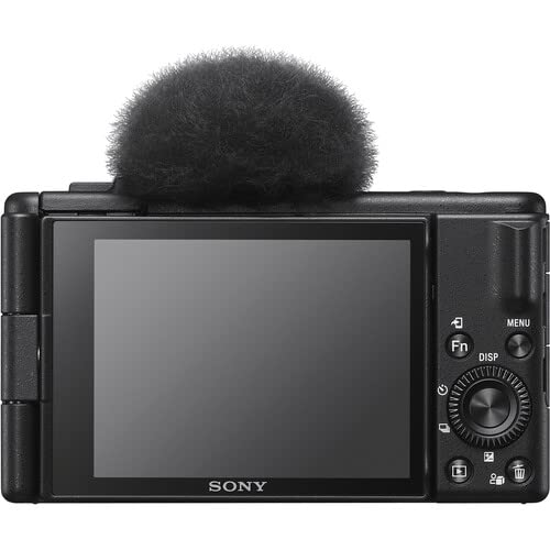 Sony ZV-1F Vlogging Camera (Black) (ZV1FB) + Case + 64GB Card + 2 x NP-BX1 Battery + Card Reader + Corel Photo Software + LED Light + Charger + Flex Tripod + Memory Wallet + More
