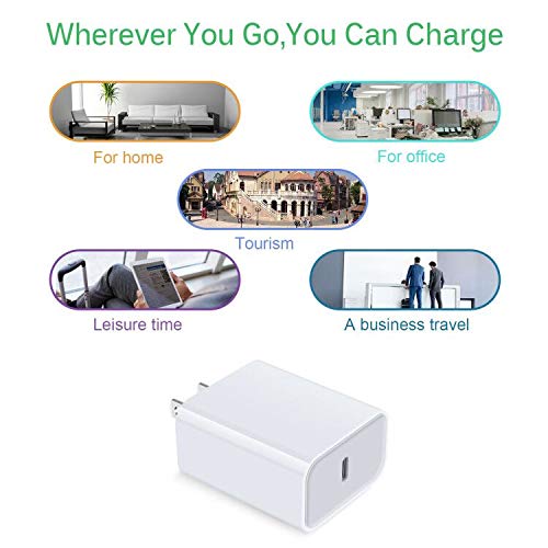 USB C Wall Charger, 18W PD 3.0 Fast Charger Plug Box Power Adapter Type C Charging Block Brick Cube for iPhone 13/SE/12 Mini/11 12 Pro/12 Pro Max/XS/XR/X/8/8 Plus,Pad Pro,Samsung Galaxy S21 S20 Ultra