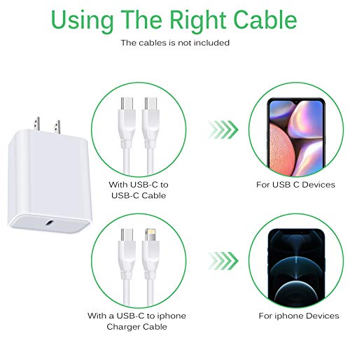 USB C Wall Charger, 18W PD 3.0 Fast Charger Plug Box Power Adapter Type C Charging Block Brick Cube for iPhone 13/SE/12 Mini/11 12 Pro/12 Pro Max/XS/XR/X/8/8 Plus,Pad Pro,Samsung Galaxy S21 S20 Ultra