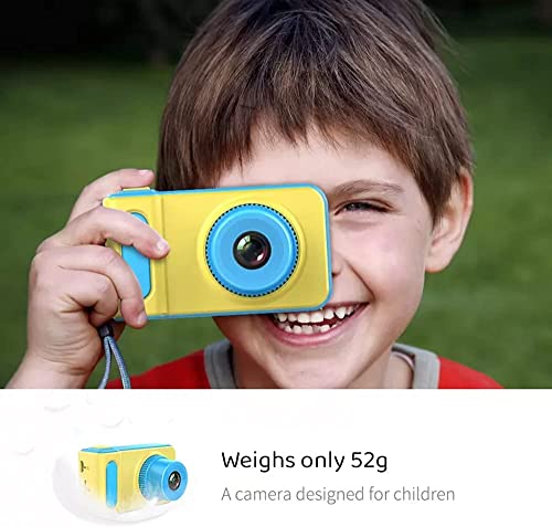 eDealz Full 1080P Kids Selfie HD Compact Digital Photo and Video Rechargeable Camera with 2" LCD Screen, Video Games and Micro USB Charging (Blue, with SD Card)