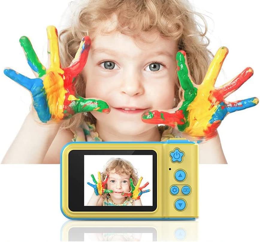 eDealz Full 1080P Kids Selfie HD Compact Digital Photo and Video Rechargeable Camera with 2" LCD Screen, Video Games and Micro USB Charging (Blue, with SD Card)