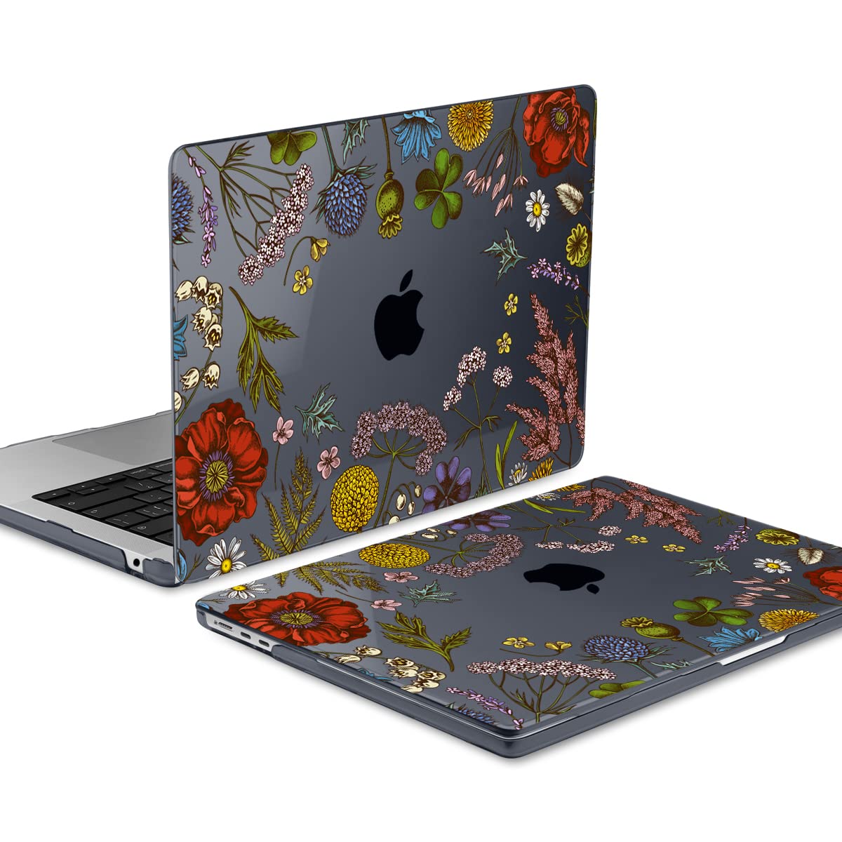 MEEgoodo for MacBook Air M3 M2 Case 2024 2022,Fit Model A3113 A2681, Clear Case for MacBook Air 13.6 inch, Laptop Hard Shell Cases with Keyboard & Webcam Cover & Screen Protector, Clover