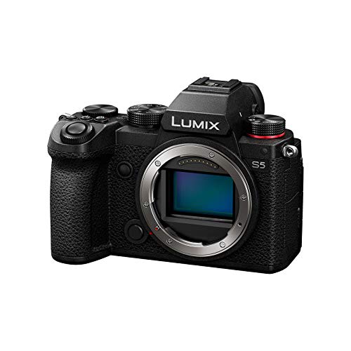 Panasonic LUMIX S5 Full Frame Mirrorless Camera, 4K 60P Video Recording with Flip Screen & WiFi, L-Mount, 5-Axis Dual I.S, DC-S5BODY (Black)